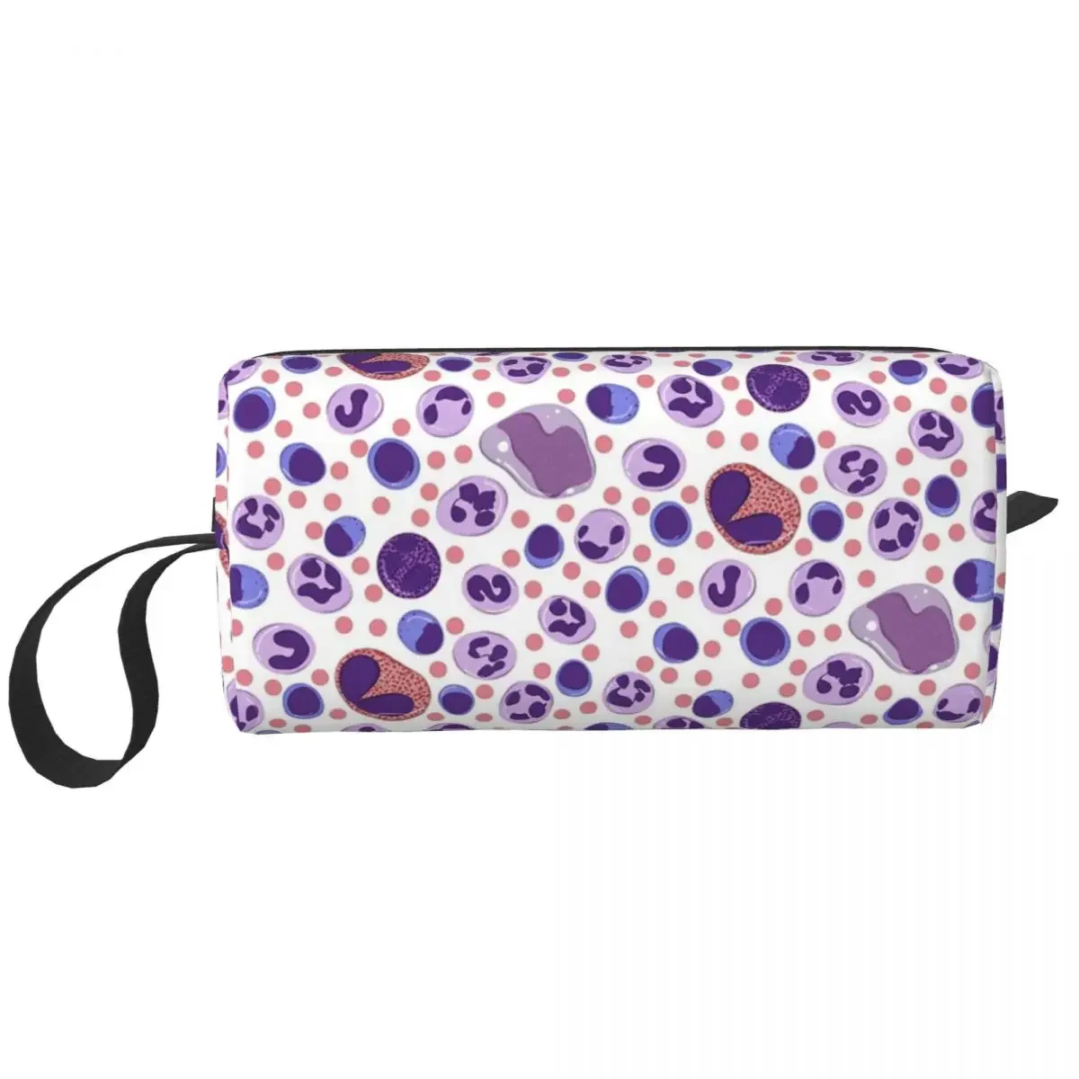 Large White Blood Cell Pattern Makeup Bag Cosmetic Storage Dopp Kit ...