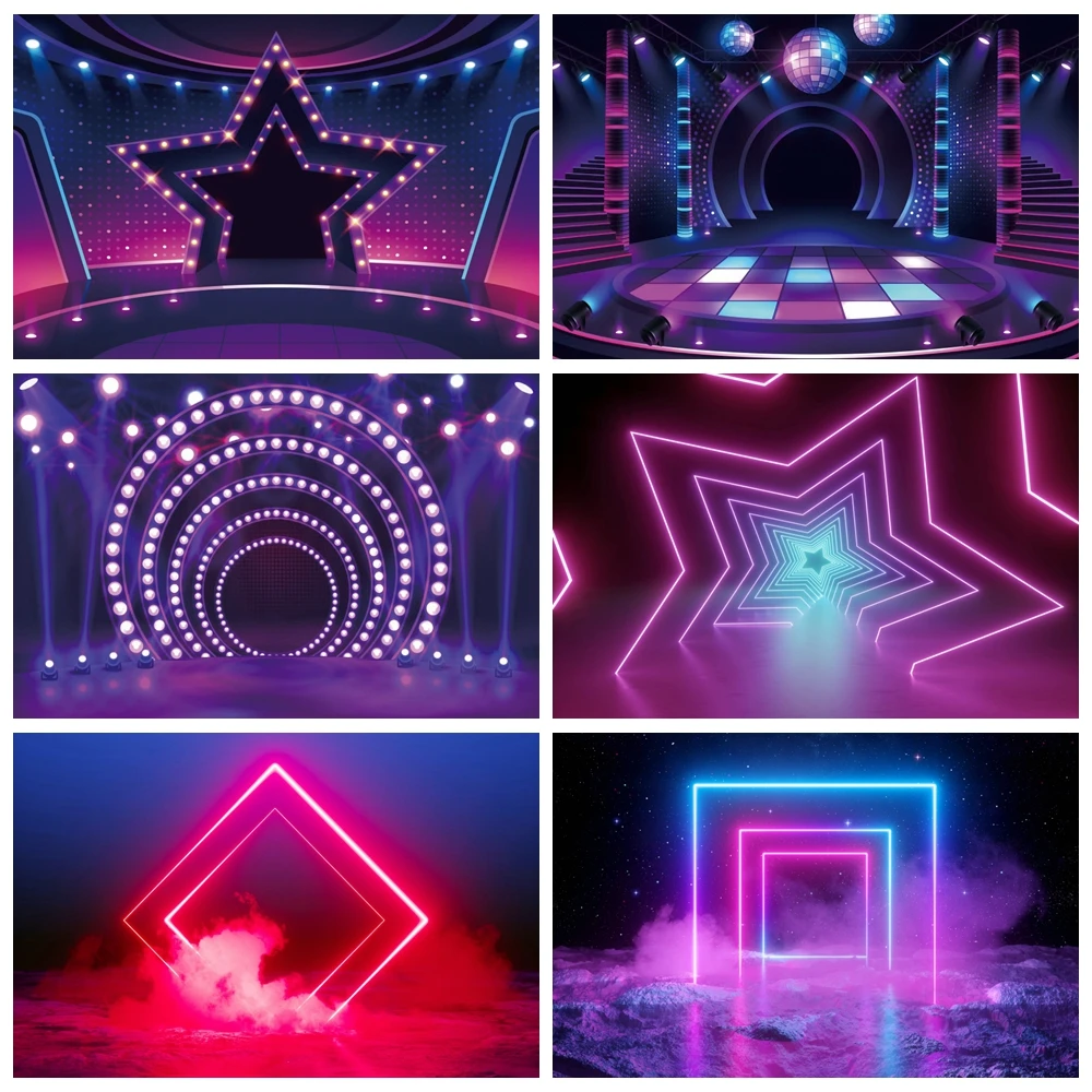 Neon-Lights-Stage-Photography-Backdrop-Futuristic-Electronic-Aperture ...