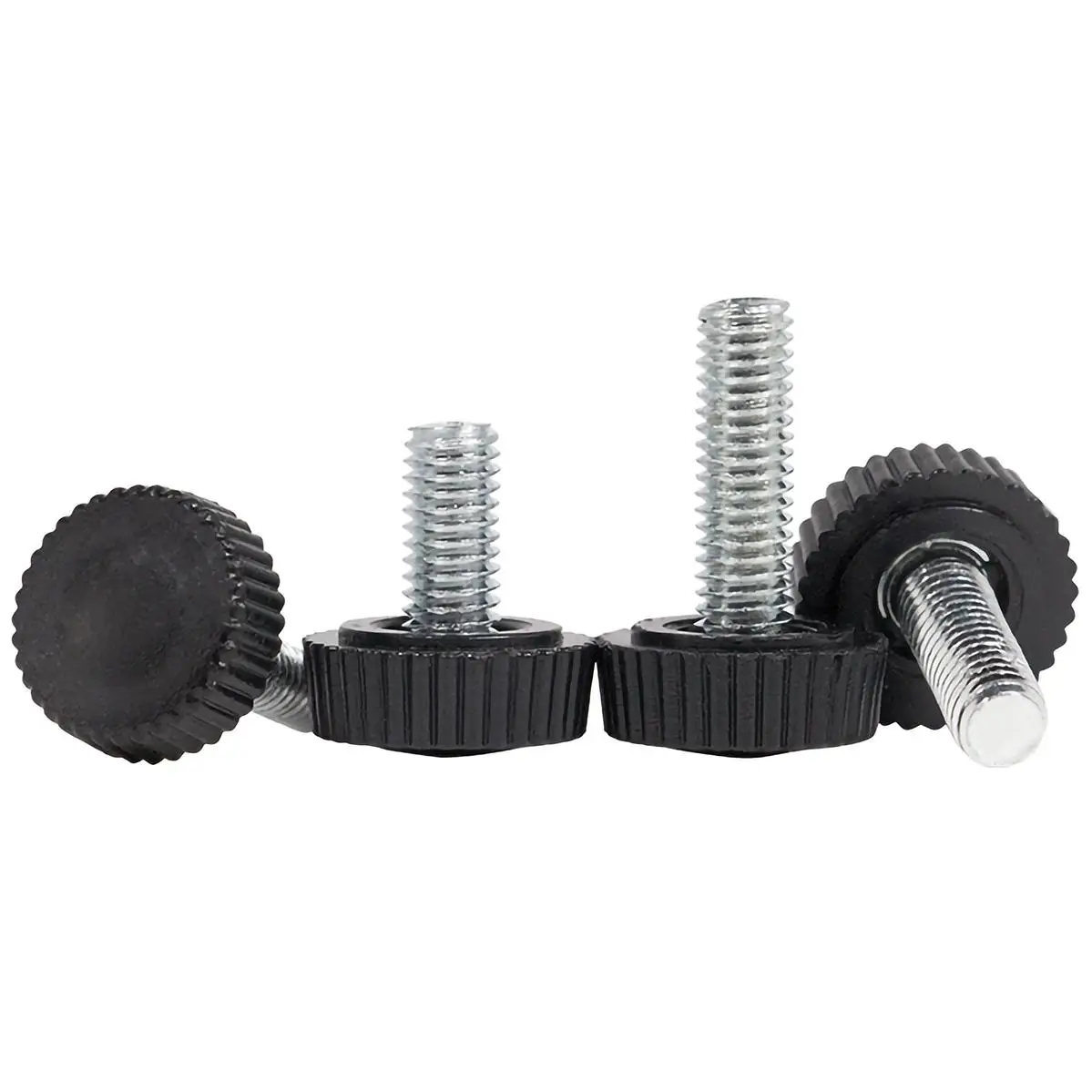 M4 M5 M6 Black Round Head Handle Hand Screw Round Knurled Rubber Thumb ...