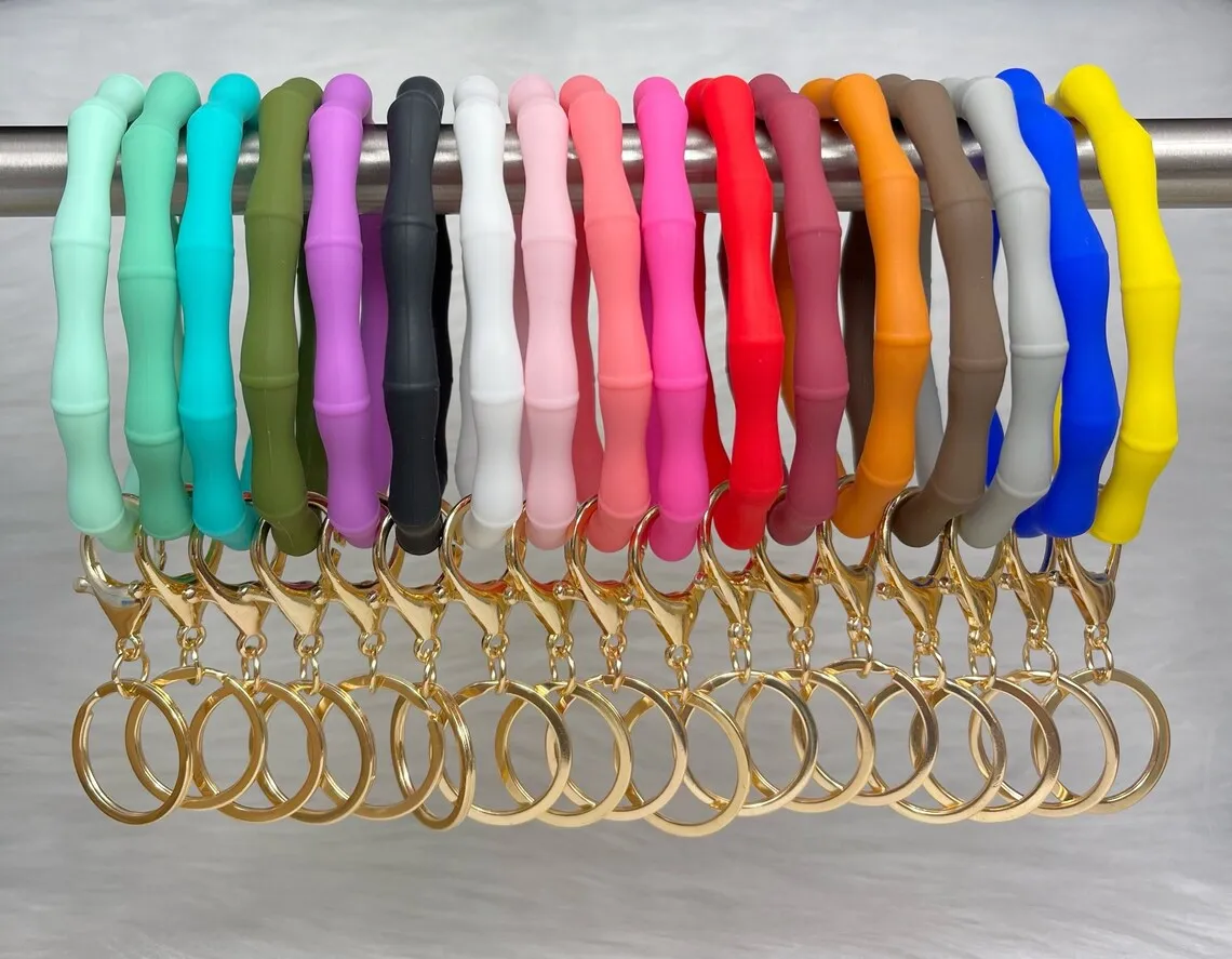 SILICONE-KEYCHAIN-Wristlet-Silicone-Keyring-Bracelet-Key-Rings-for-Women-Gift-for-her-Sparkle ...