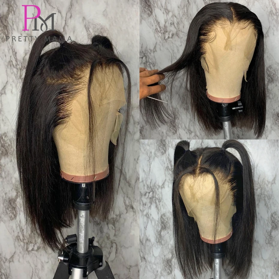 250 Density Human Hair Wigs Bone Straight Raw Vietnamese Lace Frontal ...