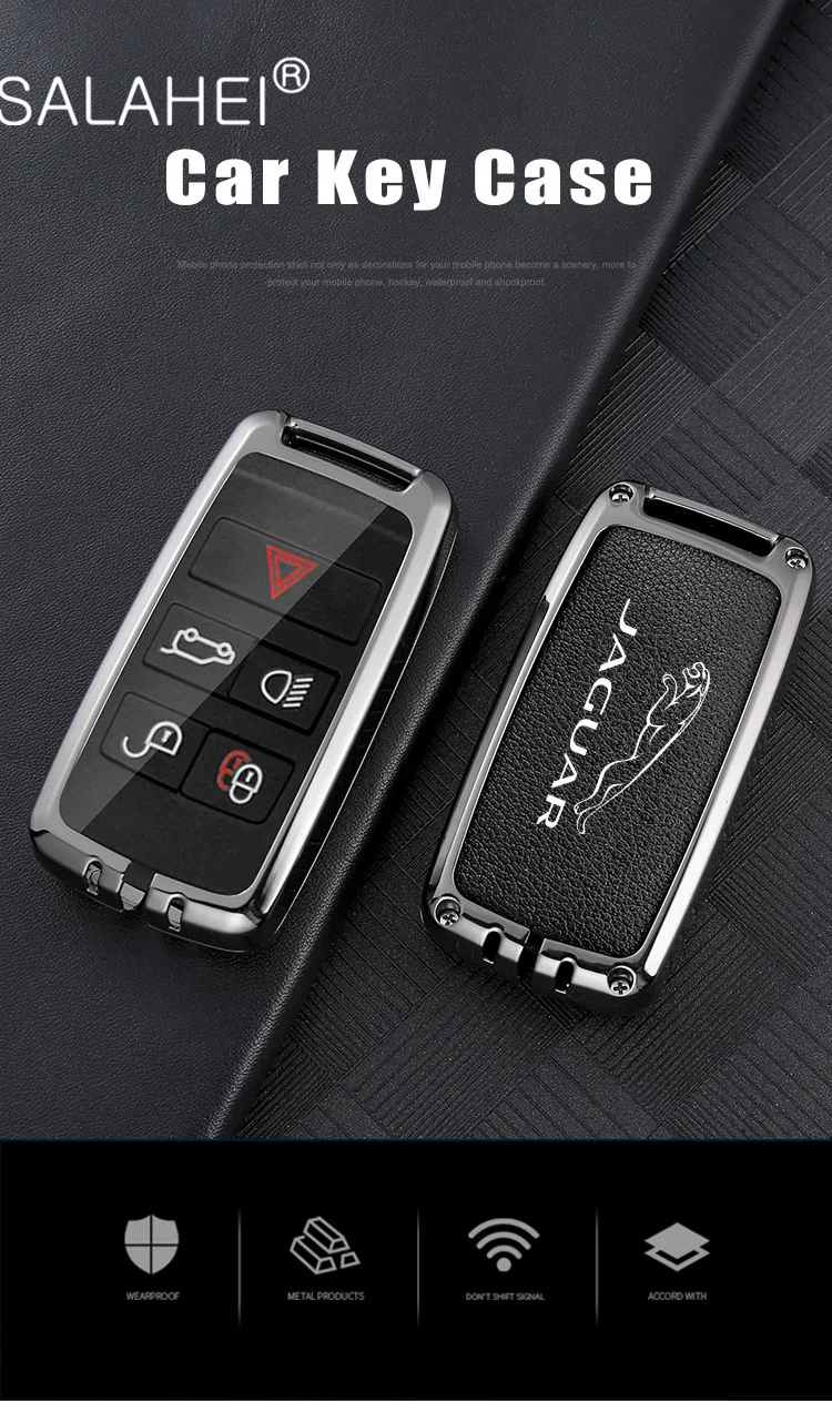 Zinc Alloy Leather Car Key Case Cover Holder Bag For Jaguar Xf Xj Xe Xk ...