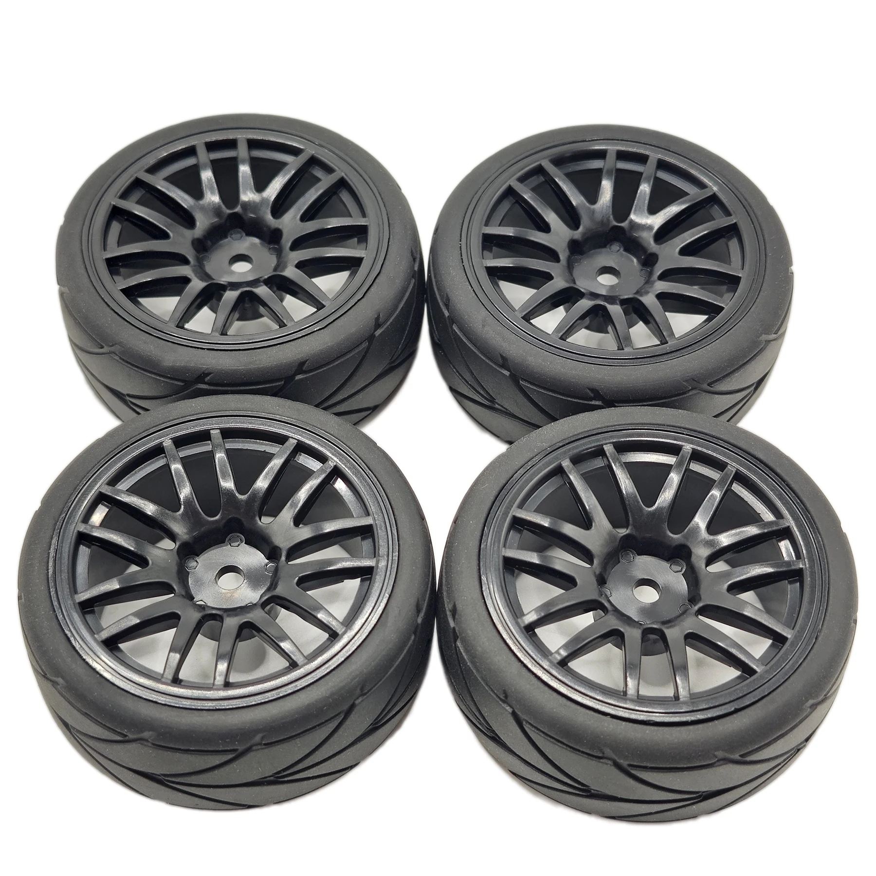 1/10 RC Racing Tires & Wheel Rims Hub 12mm Hex for 1:10 RC On Road Car ...