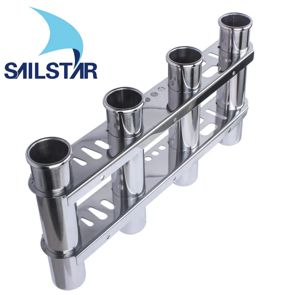 Marine Grade 316 Stainless Steel 4 Tube Fishing Rod Holder Rack for ...