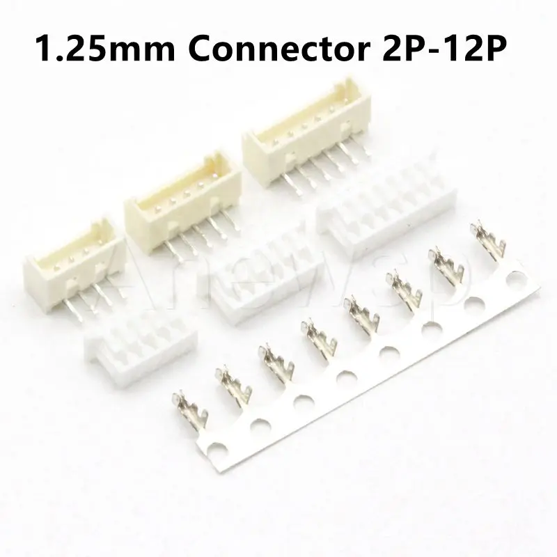 50-Set-Micro-JST-1-25mm-Pitch-Connector-Right-Angle-Pin-Header-Housing ...
