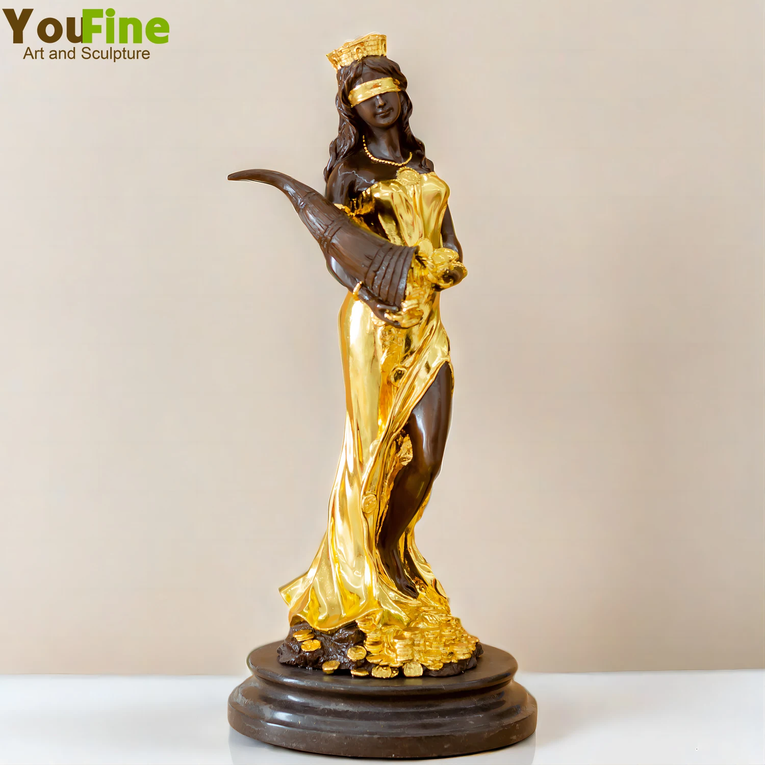 65cm-Bronze-Tyche-Statue-Goddess-Of-Luck-Bronze-Sculpture-Fate-and ...