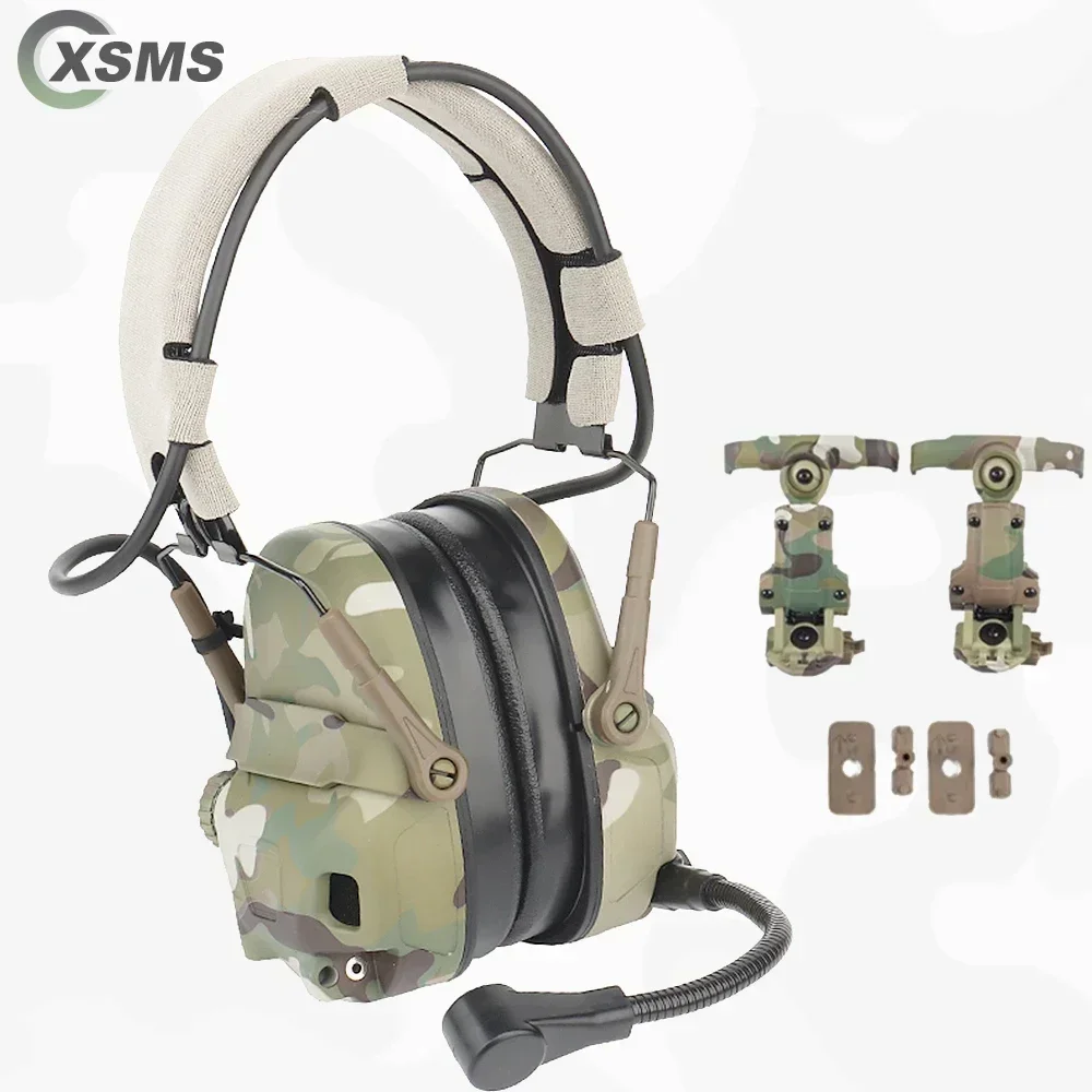 Tactical-Helmet-Headset-with-Fast-Helmet-Rail-Adapter-Airsoft ...