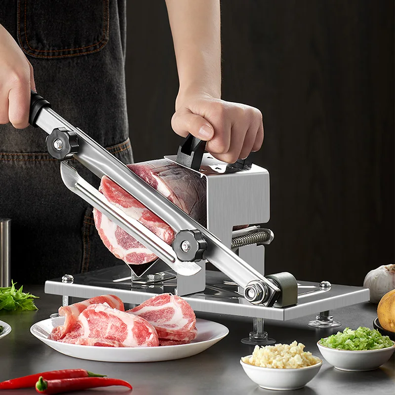 GIANXI Table Slicer Frozen Meat Cutting Machine Beef Herb Mutton Rolls ...