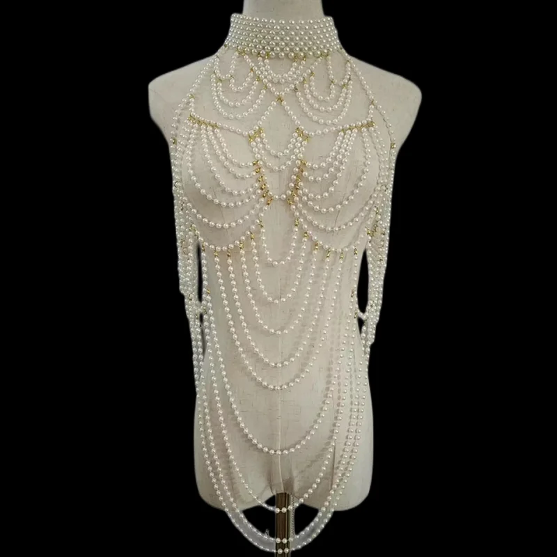 Pearl Body Chain Jewelry Women | Fashion Jewelry Women Body | Pearl ...