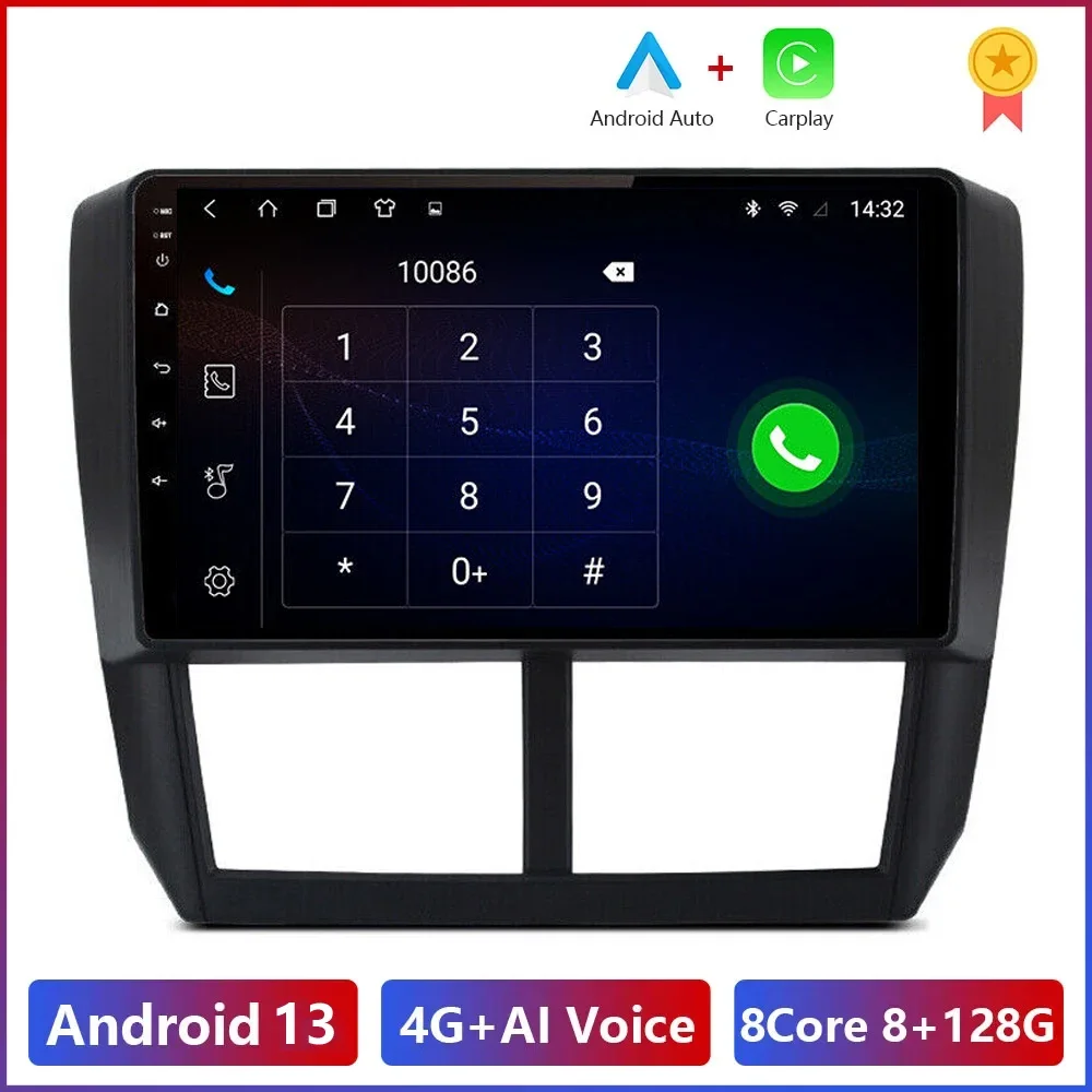 2Din-Android-13-Car-Radio-For-Subaru-Forester-3-SH-Impreza-GH-GE-2007 ...