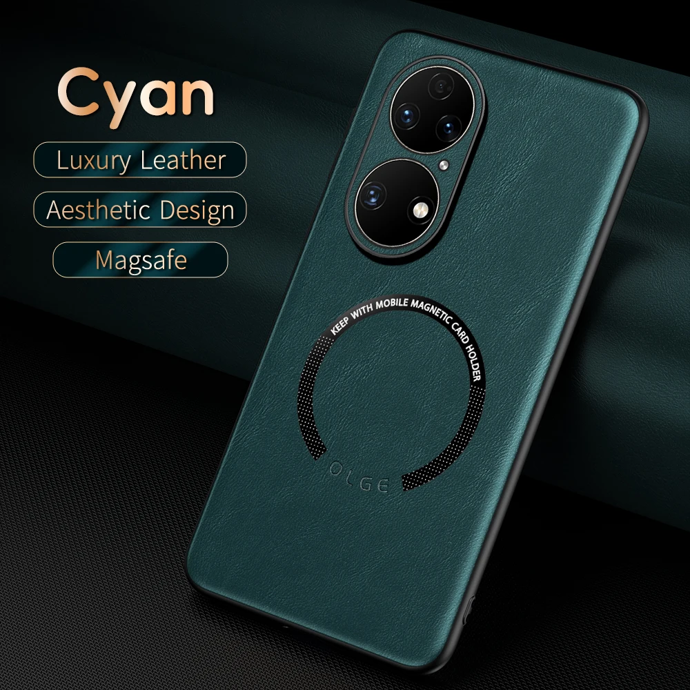 Funda-trasera-de-cuero-para-Huawei-P50-Pro-funda-de-tel-fono-de-lujo ...