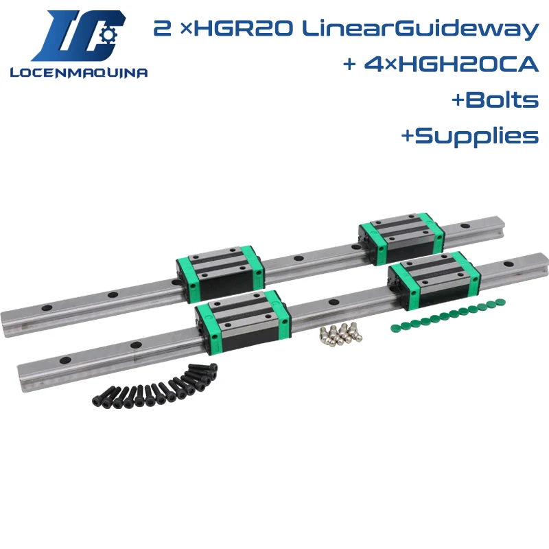 2-Pieces-HGR20-Linear-Guideway-4-Pieces-HGH20CA-Carriage-Block-for-CNC ...