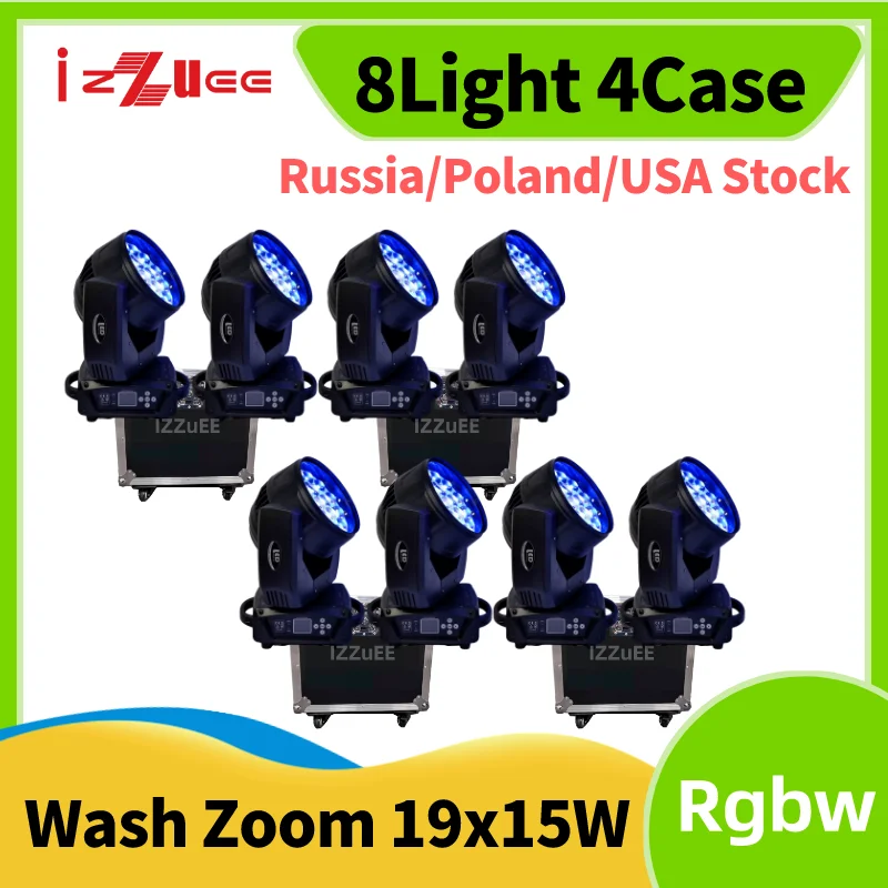 0 Duty 1~8pcs Clay Paky Zoom 19x15w RGBW LED Bee Eye Moving Head Light ...
