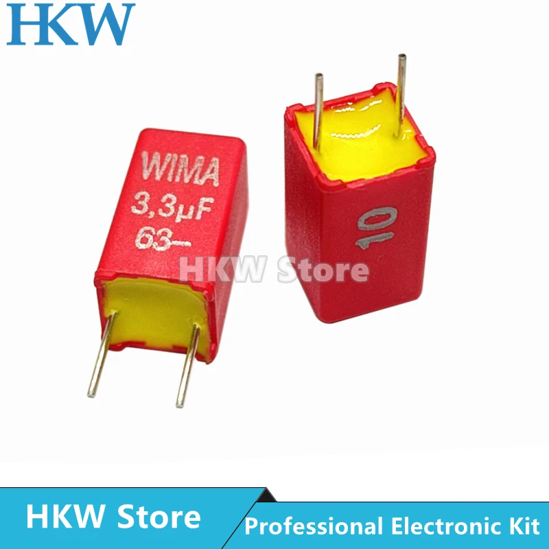 2/20pcs Original WIMA 3.3UF63V RED MKS2 Pitch 5MM Film Capacitor 63V ...
