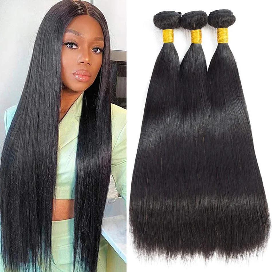 Straight-30-32-Inch-Hair-Brazilian-Remy-Unprocessed-Hair-Natural-Color ...