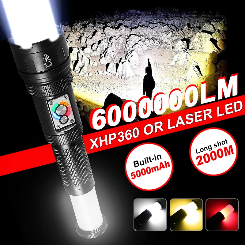 Upgrade-XHP360-High-Power-Led-Flashlight-Laser-LED-Tactical-Torch-Ultra ...