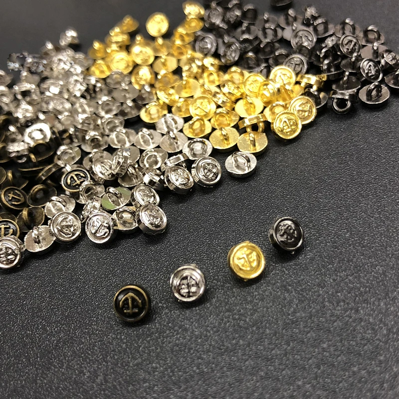 New 5mm Wholesale Metal Ship Anchor Shank Round Buttons for Soldier ...
