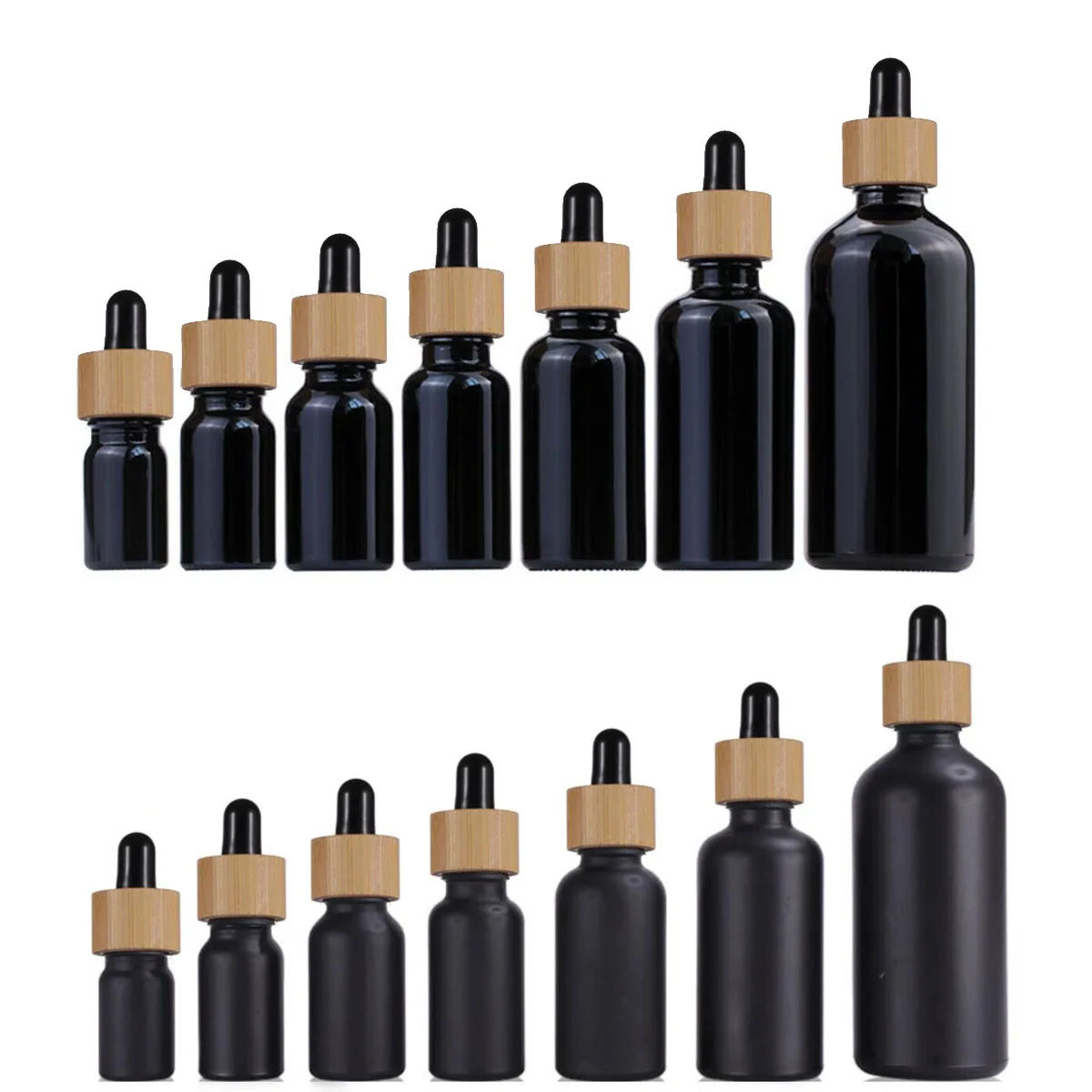 10X-Black-Glass-Dropper-Bottles-Bamboo-Wood-Essential-Oils-5ml-to-100ML ...