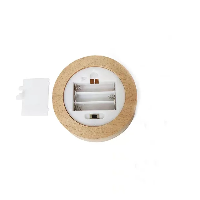 AAA Battery Powered 5.9 Inch Wood Base Led Light Display Stand for ...