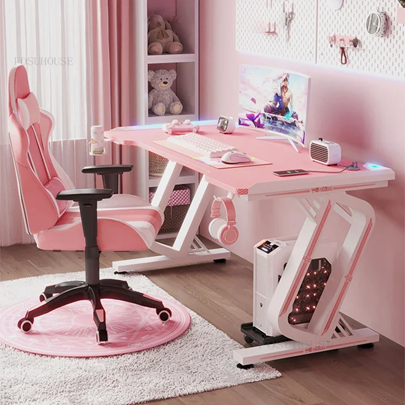 Modern-Carbon-Fiber-Desk-for-Study-Computer-Desks-Pink-Desktop-Computer ...