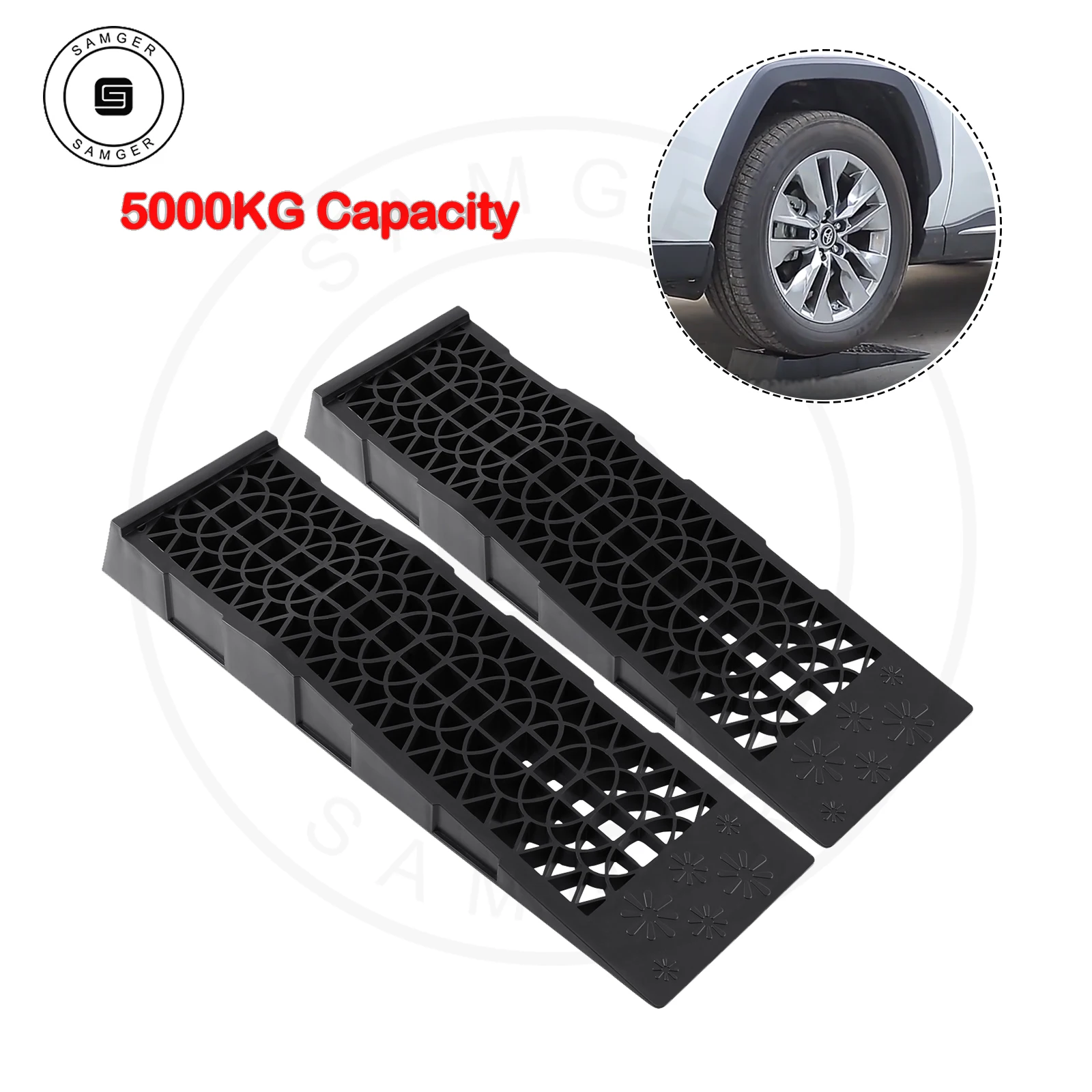 Samger-1Pair-5000KG-Capacity-Heavy-Duty-Car-Ramps-70cm-Plastic-Loading ...