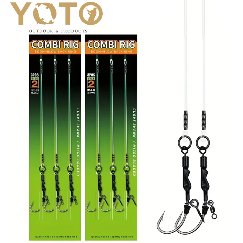 YOTO Carp fishing hook 100% fluoro carbon Fishing Line with Rolling ...