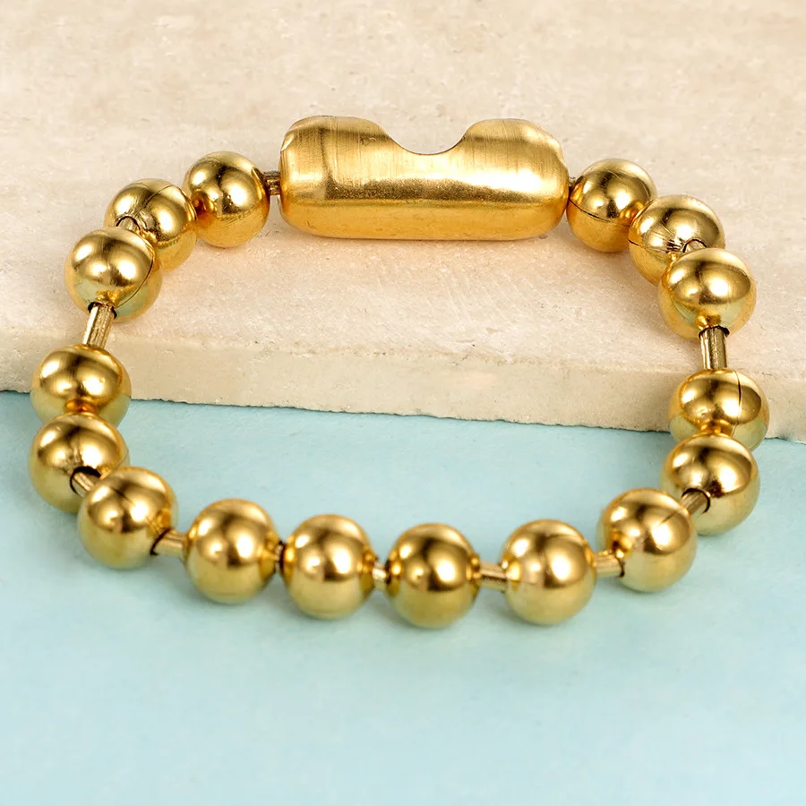 3-6-8mm-Stainless-Steel-Ball-Bead-Bracelet-For-Men-Women-Gold-Silver ...