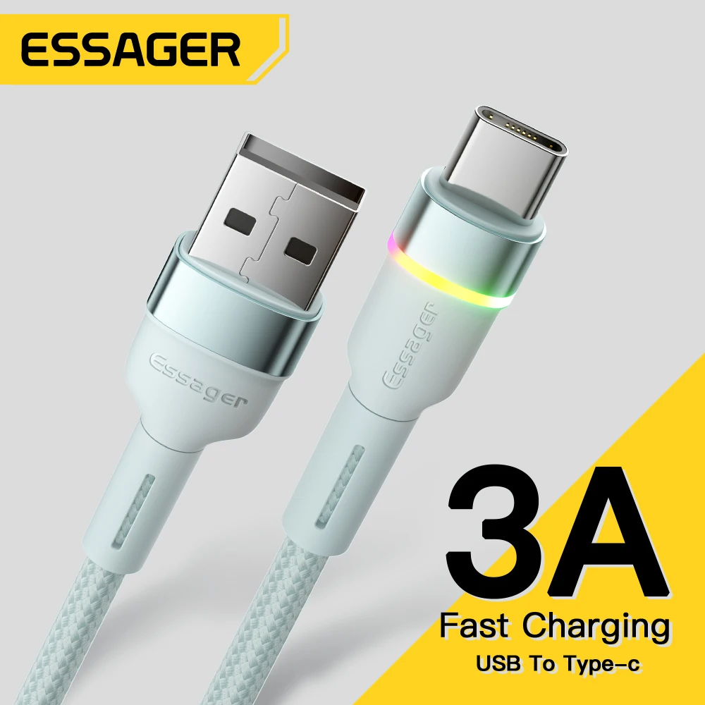 Essager-LED-USB-C-Cable-3A-Fast-Charging-Cable-USB-Type-C-Cord-Quick ...