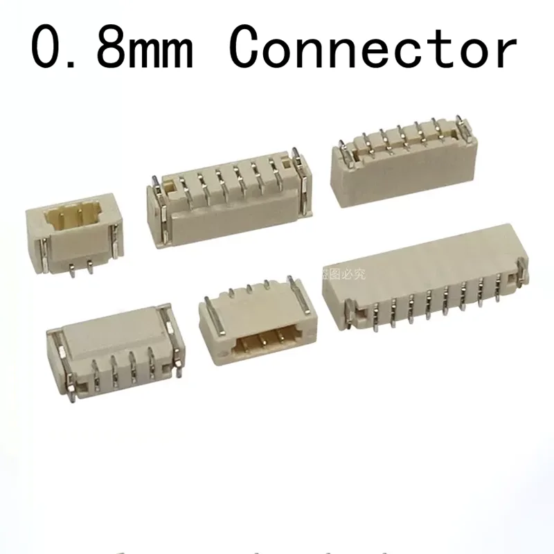 10PCS-0-8mm-Pitch-Connector-SMD-Horizontal-Type-Socket-2P-3P-4P-5P-6P ...