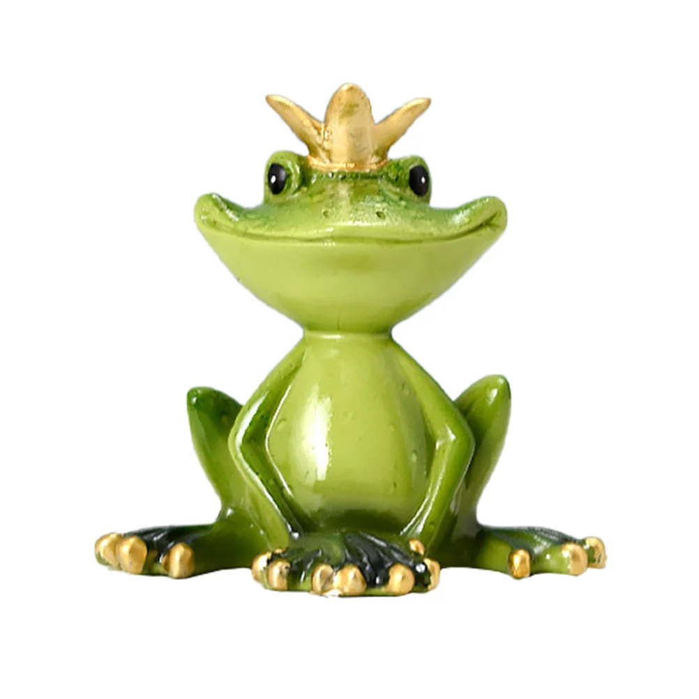 Crown-Frog-Ornament-Frogs-Scene-Home-Craft-Decor-Mini-Resin-Figurines ...