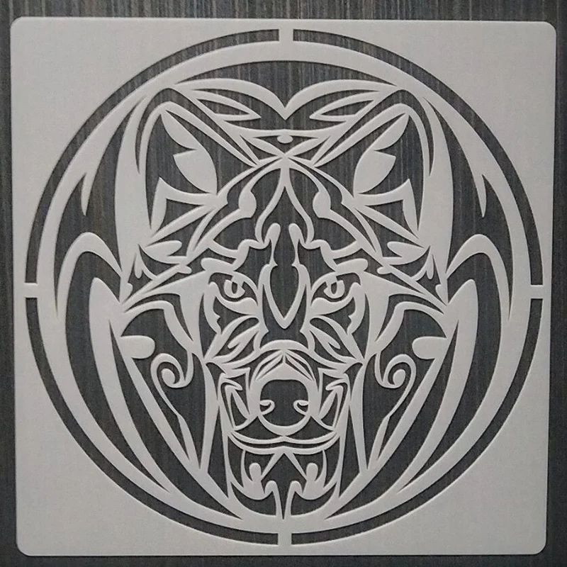 Wolf Face Stencil