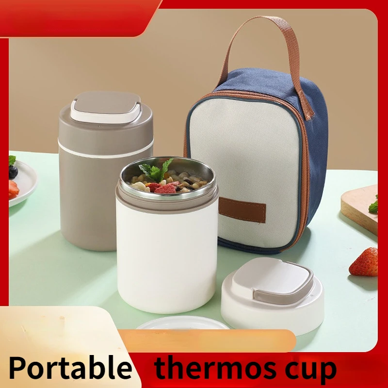 Portable 304 Stainless Steel Soup Cup Breakfast Lunch Box Food ...