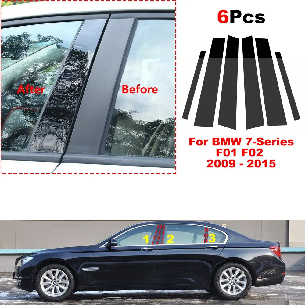 Car Window Column BC Pillar Posts Door Trims PC Material Sticker Cover ...