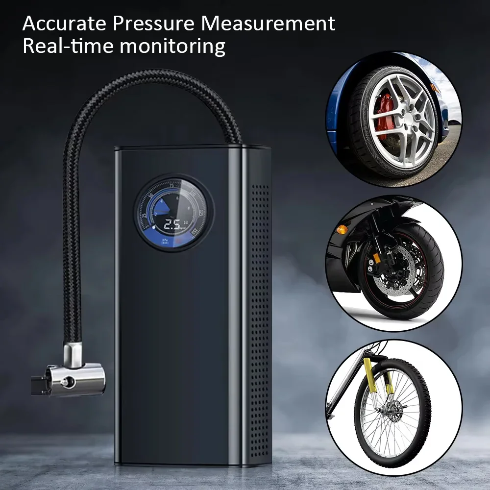 Inflator Portable Air Compressor 3000mAh Air Pump for Car Tires ...