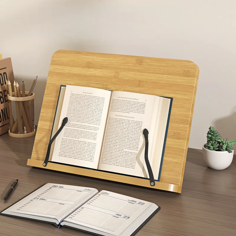 Adjustable Wooden Book Stand Reading Rack for Kids Adults Study Desk ...