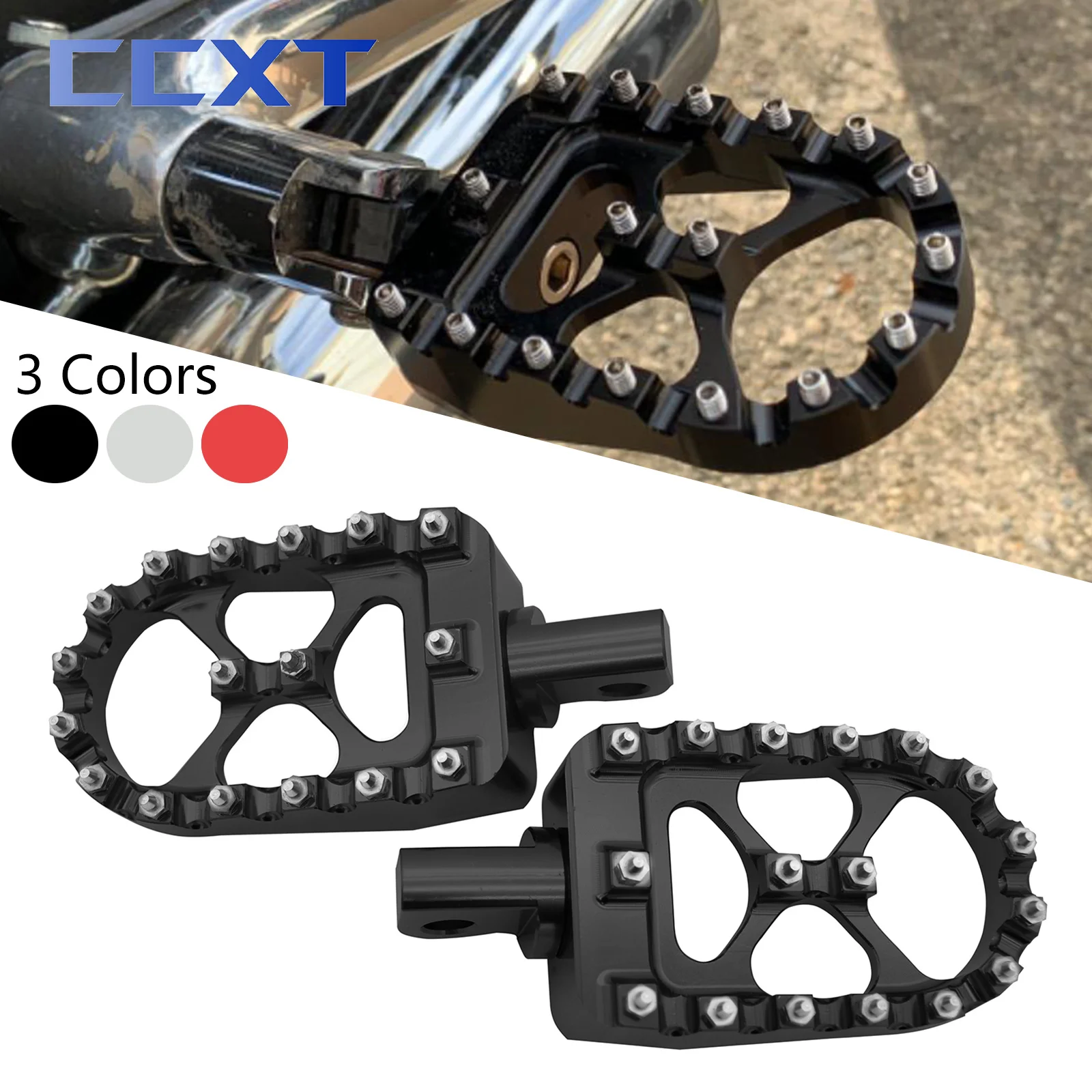 Motorrad-cnc-breite-fette-Fu-rasten-360-rotierende-Fu-rasten-f-r-Harley ...