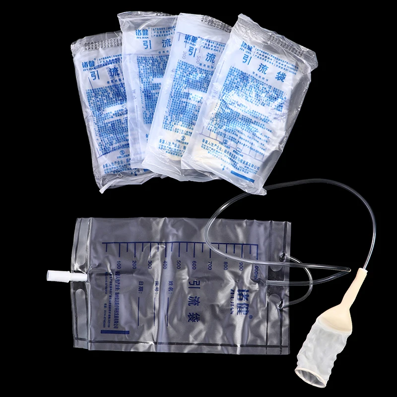 5-Pieces-Reusable-Medical-Latex-Sleeve-Type-Urine-Bag-Male-Drainage ...