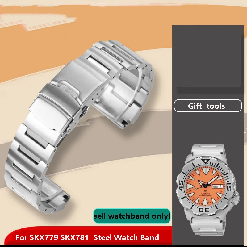For Seiko Little Monster SKX779 SKX781 Precision Steel Watch Strap SRP ...