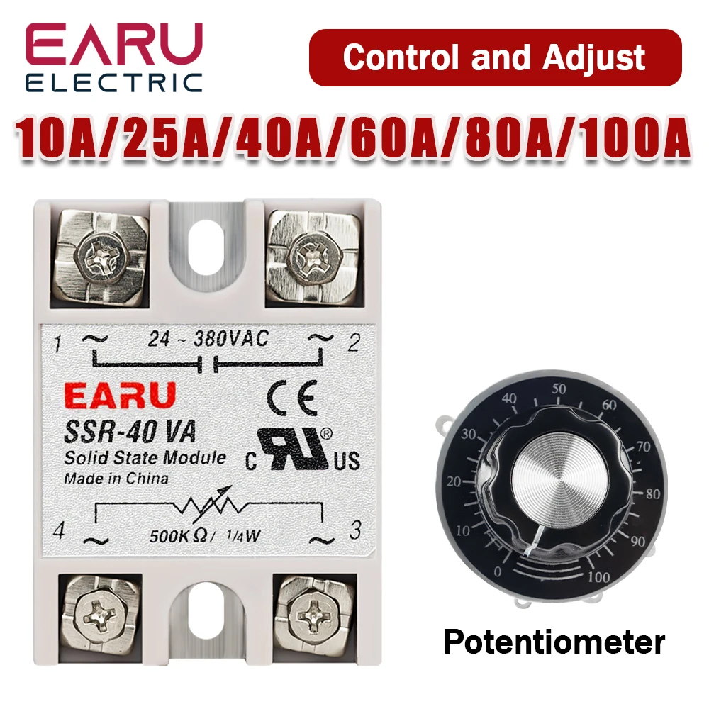 SSR-10VA SSR-25VA SSR-40VA SSR Solid State Relay Voltage Regulator AC24 ...