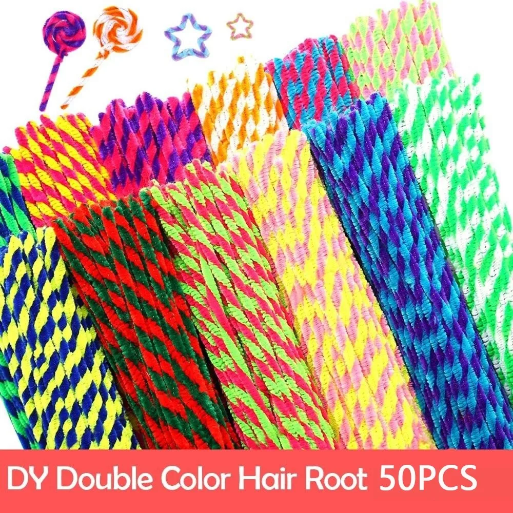 50PCS New Two Color Twisting Stick Handmade DIY Hair Root Twist Stick ...