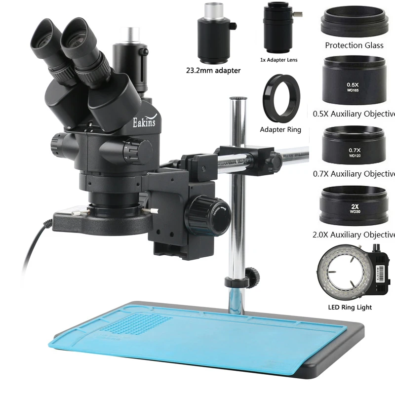 3-5X-90X-Zoom-Stereo-Trinocular-Microscope-Electronic-Magnifying-Glass ...