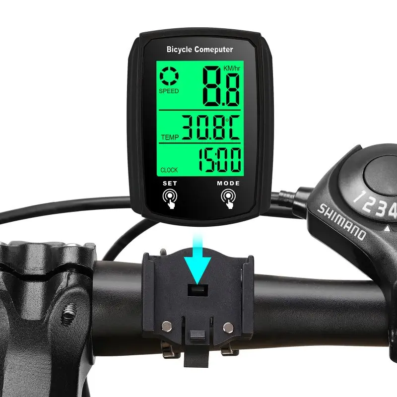 Bicycle Computer Wired GPS Bike Stopwatch Waterproof Cycling Night ...