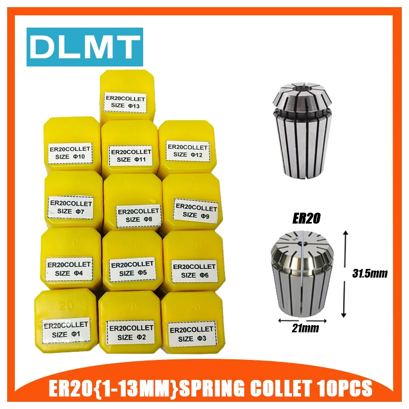 ER20 13pcs 16pcs 28pcs Collet Set 1mm 13mm High PrecisionSpindle ER20 ...