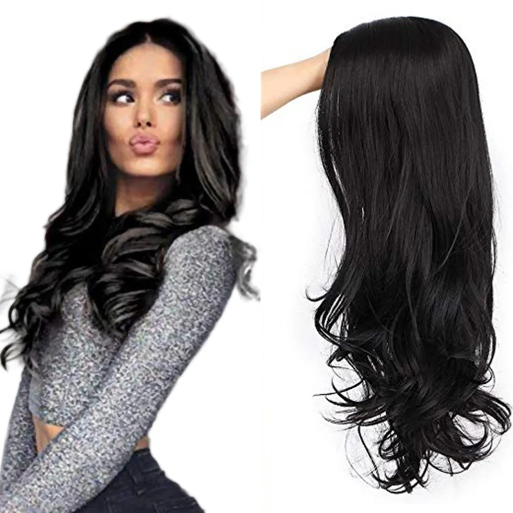 Peluca-con-malla-frontal-negra-larga-pelucas-sint-ticas-pelo-de-beb ...