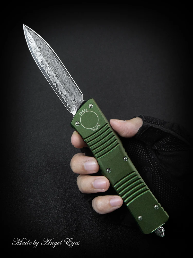 CT-Knife-Damascus-Blade-Editon-Micro-OTF-Tech-Knife-Combat-Troo-D-E-Don ...