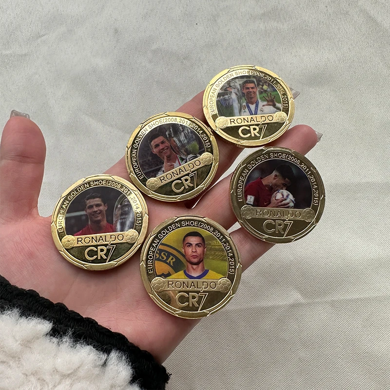 European Golden Shoe Gold Foil Commemorative Coin Football Player Coin ...