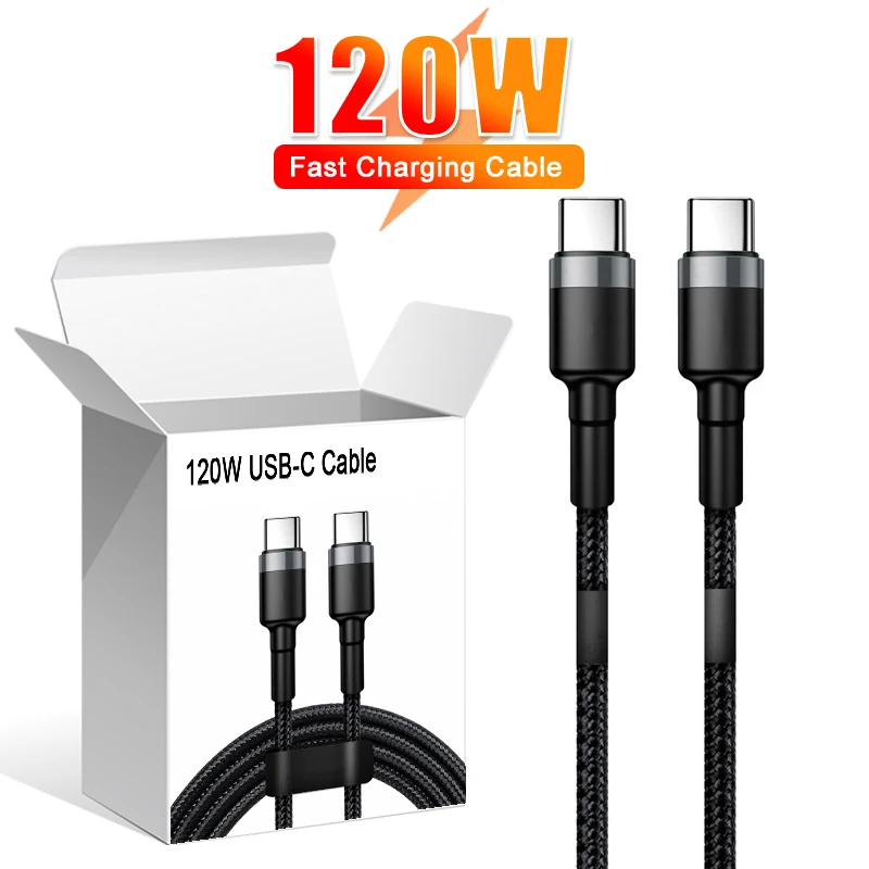 120W-Type-C-Cable-Super-Fast-Charge-USB-Cable-1M-1-5M-2M-Phone-Charger ...