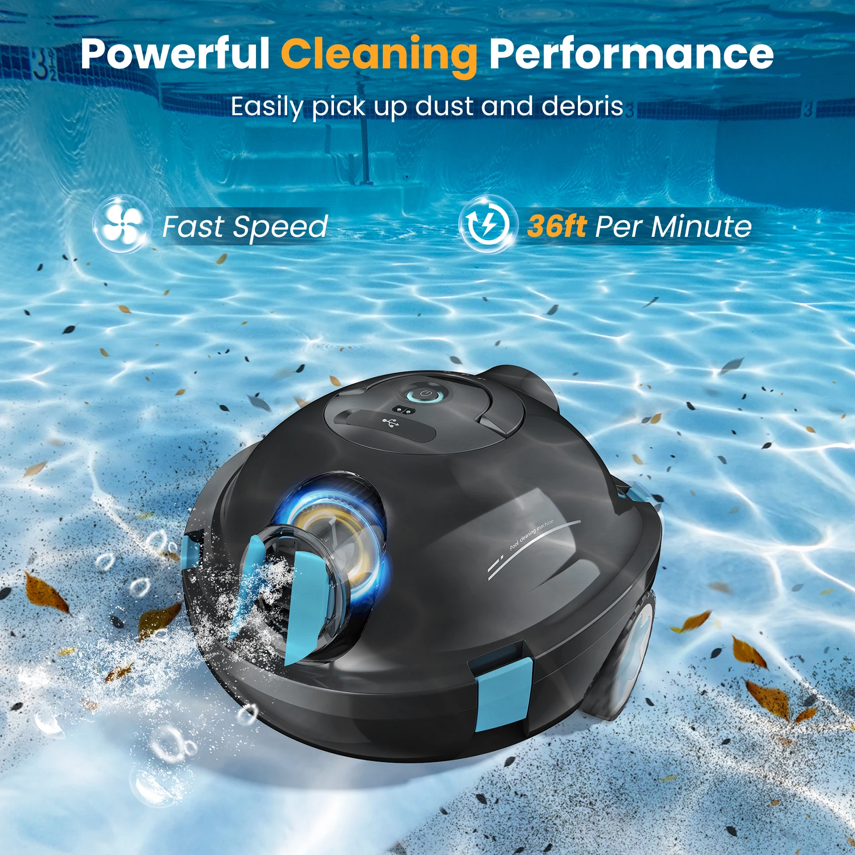 INSE Y10 Cordless Robotic Pool Cleaner,90 Mins Runtime,Self-Parking ...