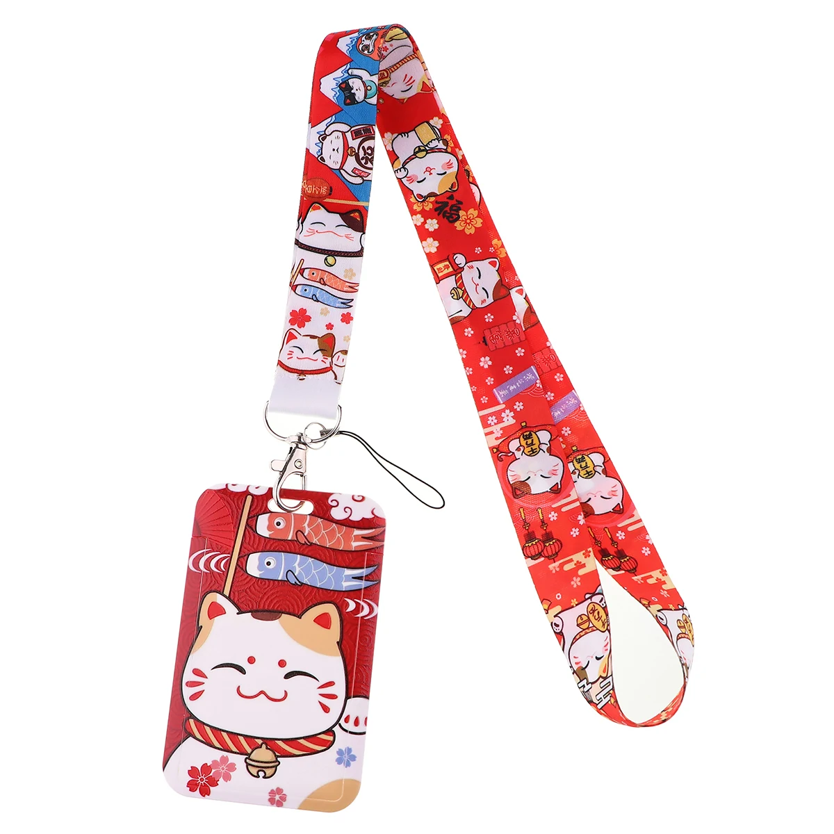 Lucky Cat Animal Lanyards For Key Neck Strap Lanyards ID Badge Holder ...