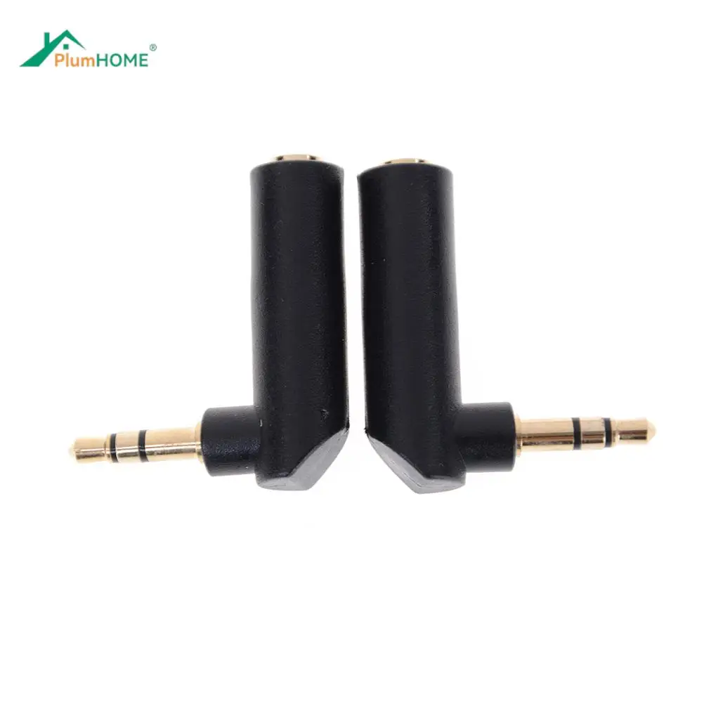 Conector banhado a ouro 3.5 jack, ângulo reto fêmea para 3.5mm 3 polegadas macho áudio estéreo ...